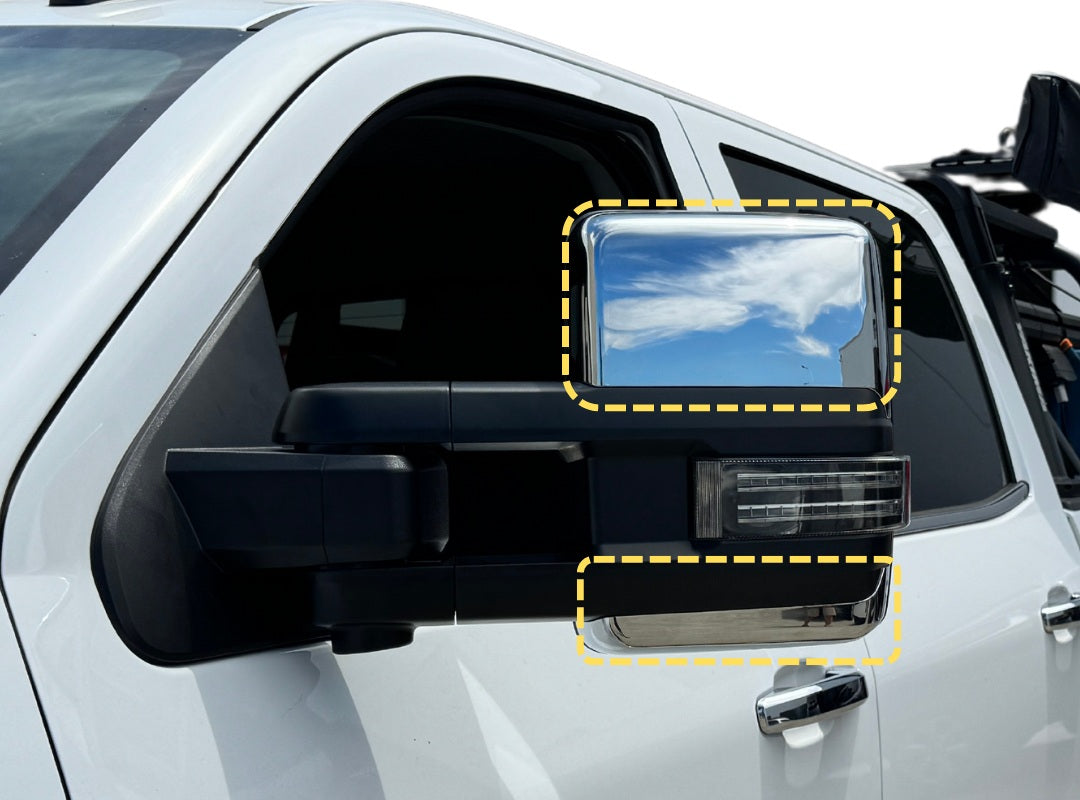 4-Piece Chrome Cap Upgrade Kit w/ RH OAT Sensor for Full Replacement T ...