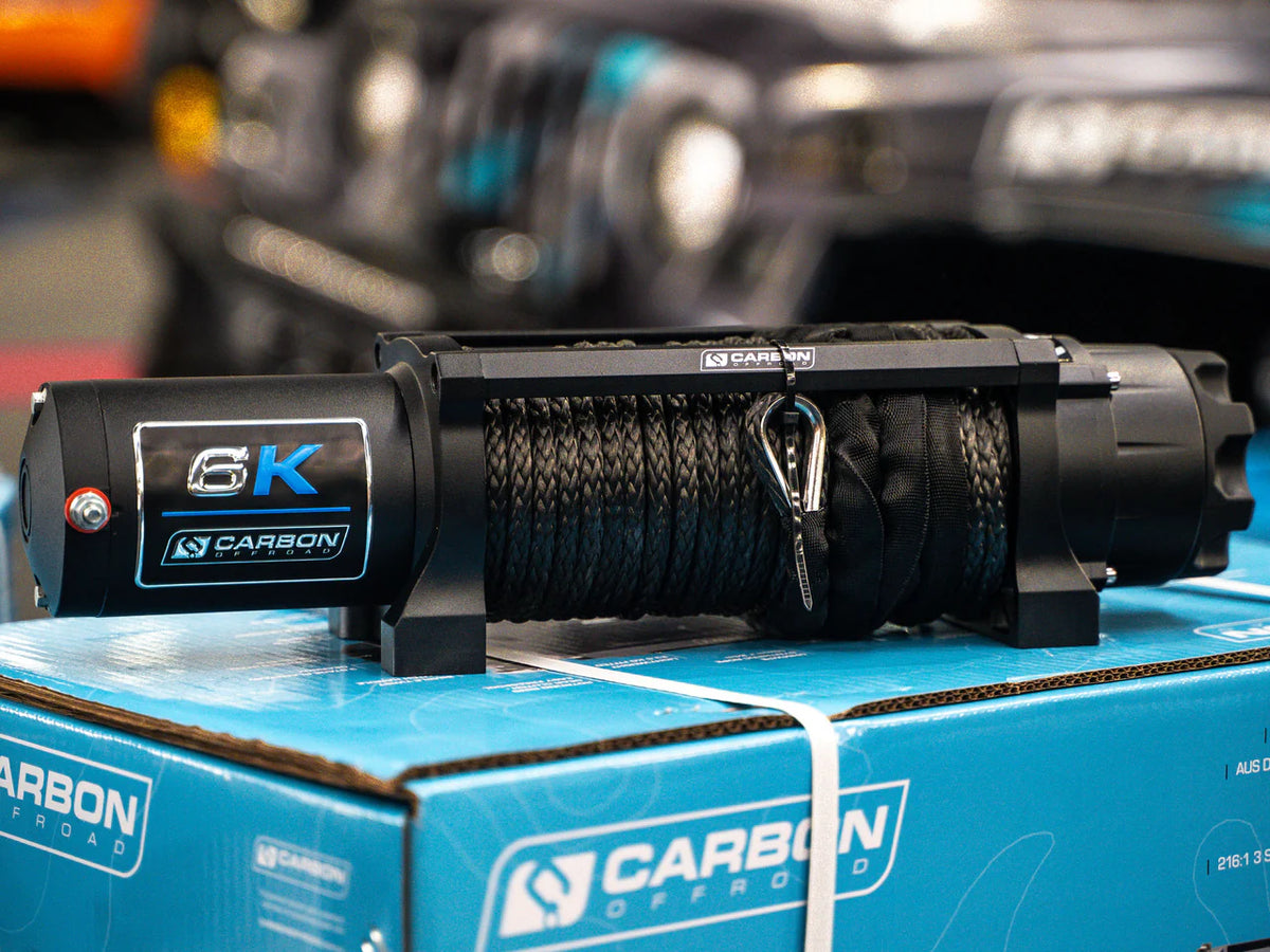 Carbon Offroad 6000lb ATV/Small 4x4 Winch - Long Drum – 4WD Obsession Noosa